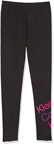 Calvin Klein Girls' Legacy Performance Leggings, Black/Pink, 8-10