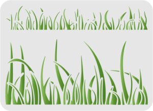 fingerinspire grass stencil for painting 11.7x8.3" blade grass template reed grass landscape stencil cattail leaves drawing stencil plant green camo stencil for painting on wood furniture wall paper