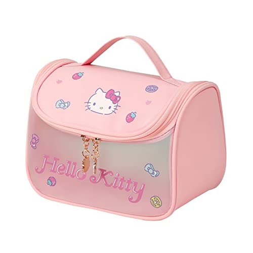 Large Capacity Cosmetic Bag Travel Make up Bag Toiletry Pouch Packing Bag with Zipper Accessory Organizer for Women (Pink-A)