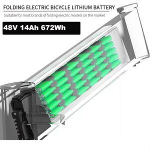 FcotMiue Ebike Replacement Battery Pack 48V 14Ah 672Wh DCH006 Folding Electric Bike Lithium Batteries w/Charger Compatible with Engwe EP-2 Pro Samebike LO26 20LVXD30 LAFLY X3 X5 Foldable ebike