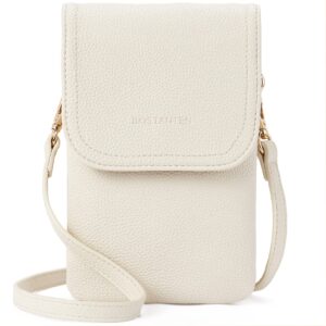 bostanten leather small crossbody bags for women designer cell phone bag wallet purses adjustable strap white