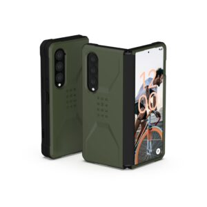 URBAN ARMOR GEAR UAG Designed for Samsung Galaxy Z Fold 4 Case 2022 Green Olive Civilian Sleek Ultra-Thin Shock-Absorbent Protective Cover