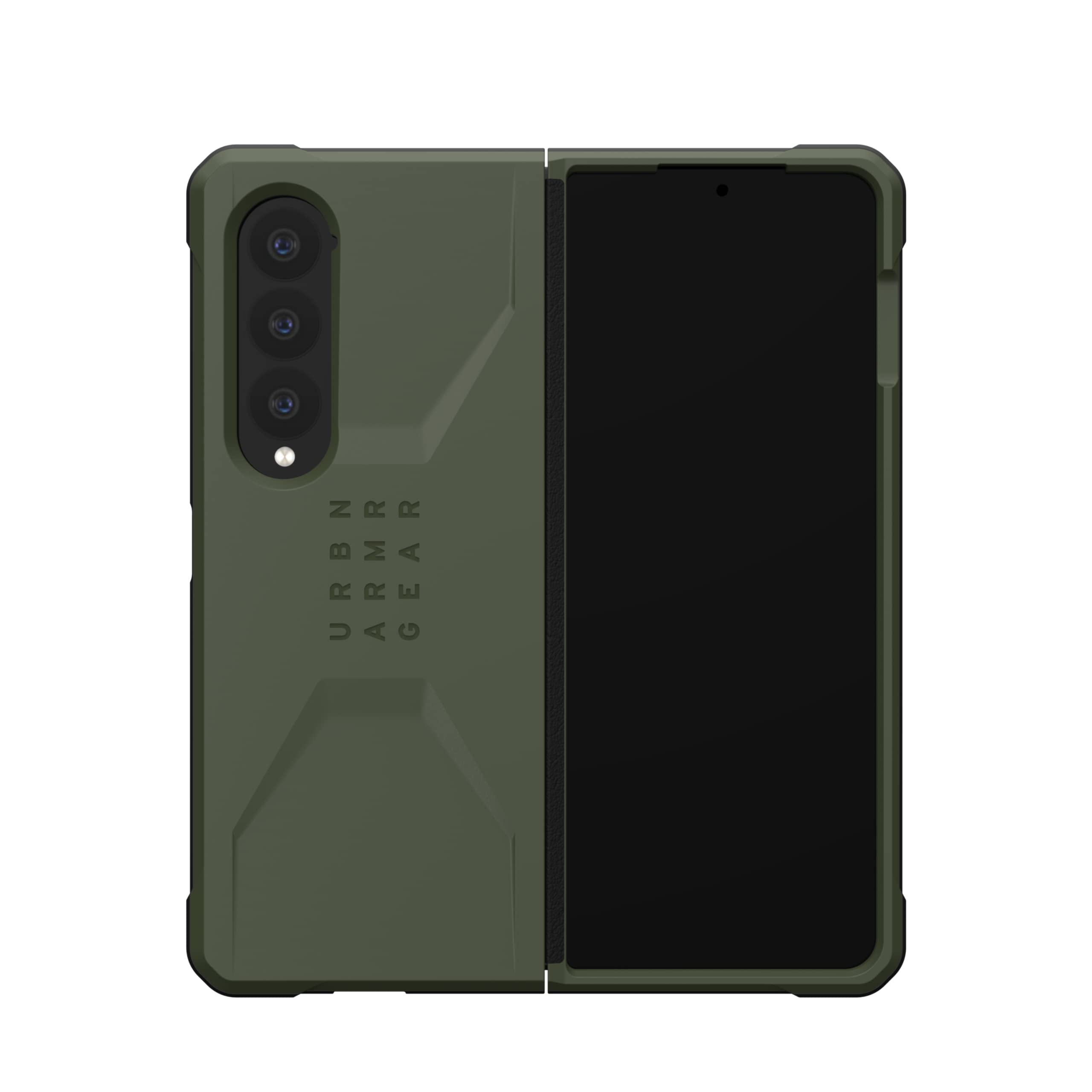 URBAN ARMOR GEAR UAG Designed for Samsung Galaxy Z Fold 4 Case 2022 Green Olive Civilian Sleek Ultra-Thin Shock-Absorbent Protective Cover