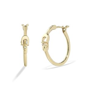 coach women's interlock c signature hoop earrings, gold