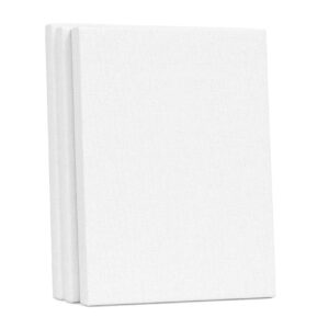 meeci 3 pack canvases for painting with 8x10, stretched blank canvas framed white canvas boards painting supplies art board paint canvas panels diy gift for kids adults artist hobby painters