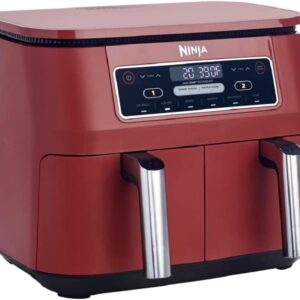 Ninja DZ201 Foodi 6-in-1 2-Basket Air Fryer with DualZone Technology, 8-Quart Capacity - cinnamon/Red-(Renewed)