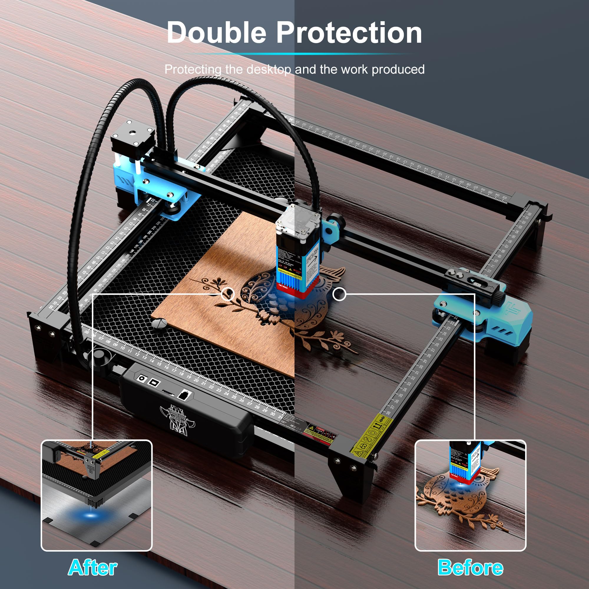 500 * 500mm Honeycomb Laser Bed Honeycomb Working Table Laser Honeycomb for CO2 or Laser Engraver Cutting Machine with Aluminum Plate with Engraving Materials (Available sizes 460 x 460 mm)