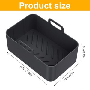 Silicone Pot for Ninjas Dual Air Fryer, Reusable Silicone Air Fryer Liner, Double Basket Air Fryer Kitchen Accessories for Air Fryer, Oven, and Microwave(2, Black)