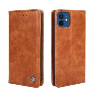 cyrguard phone cover wallet folio case for samsung galaxy a40, premium pu leather slim fit cover for galaxy a40, anti-dirt, brown