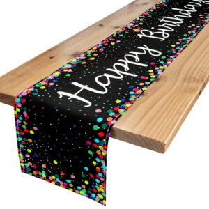 letjolt happy birthday table runner 72 inches celebrate birthday party table decor, black