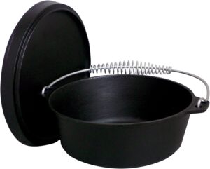 12 qt. seasoned cast iron dutch oven with cast iron lid,black