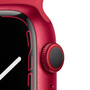 Apple Watch Series 7 [GPS 45mm] Smart watch w/ (PRODUCT) RED Aluminum Case with (PRODUCT) RED Sport Band. Fitness Tracker, Blood Oxygen & ECG Apps, Always-On Retina Display, Water Resistant AppleCare