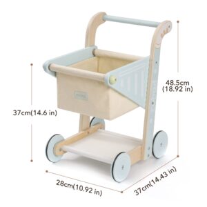 ROBUD Wooden Baby Walker for Girls Boys, Wooden Shopping Cart for Kids Toddlers, Learning Walker Toys for 10 Months 1 Year Old