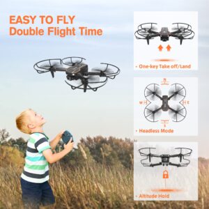 AVIALOGIC Mini Drone with Camera for Kids, Remote Control Helicopter Toys Gifts for Boys Girls, FPV RC Quadcopter with 1080P Live Video Camera, Gravity Control, 3 Batteries, Carrying Bag