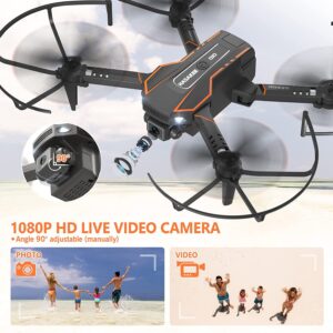 AVIALOGIC Mini Drone with Camera for Kids, Remote Control Helicopter Toys Gifts for Boys Girls, FPV RC Quadcopter with 1080P Live Video Camera, Gravity Control, 3 Batteries, Carrying Bag