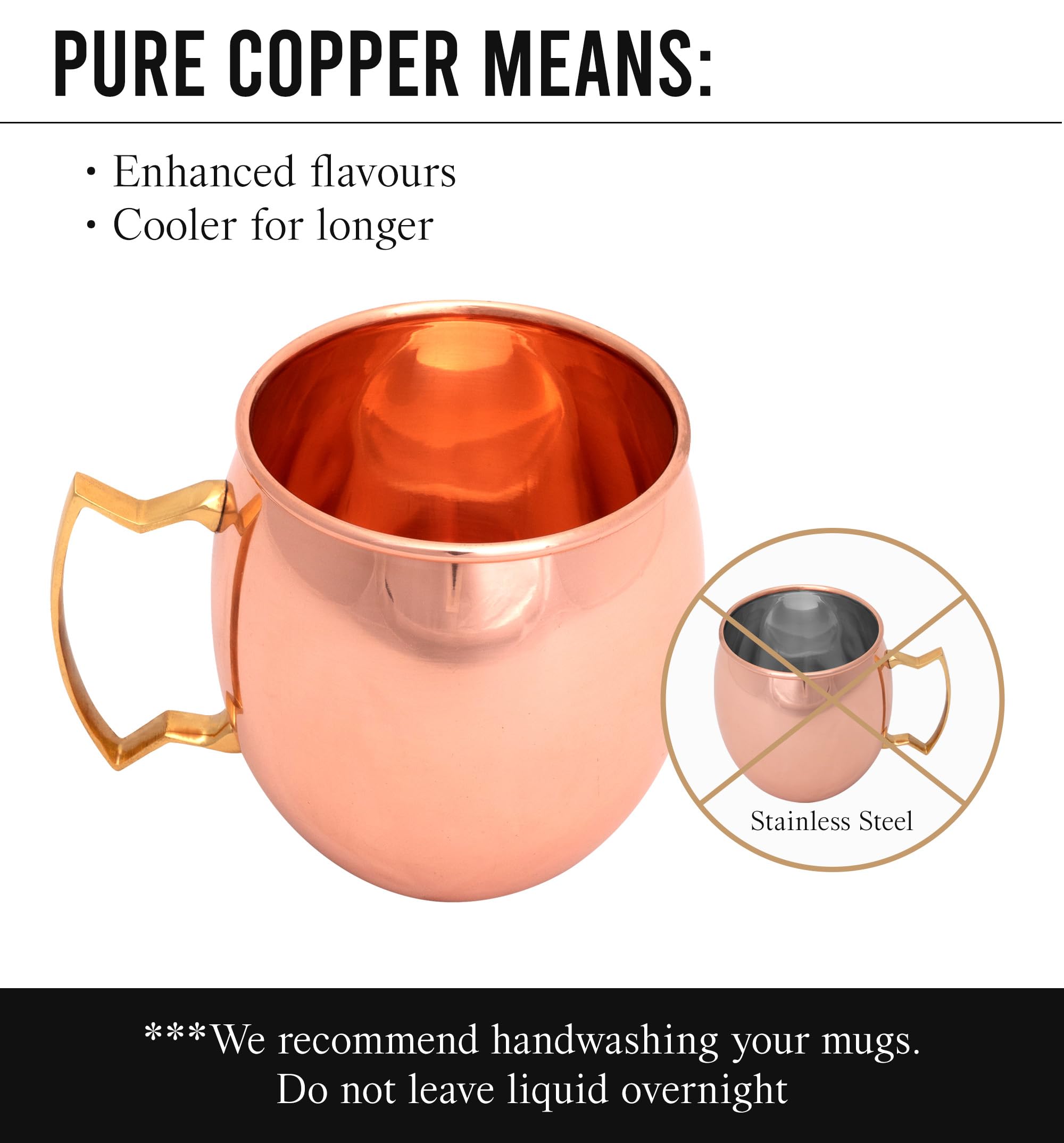 will's Moscow Mule Copper Mugs - Set of 4-100% Pure Solid Copper Mugs - 16 oz Premium Gift Set with 4 Cocktail Copper Straws, Shot Glass and Recipe Booklet (Set of 4)