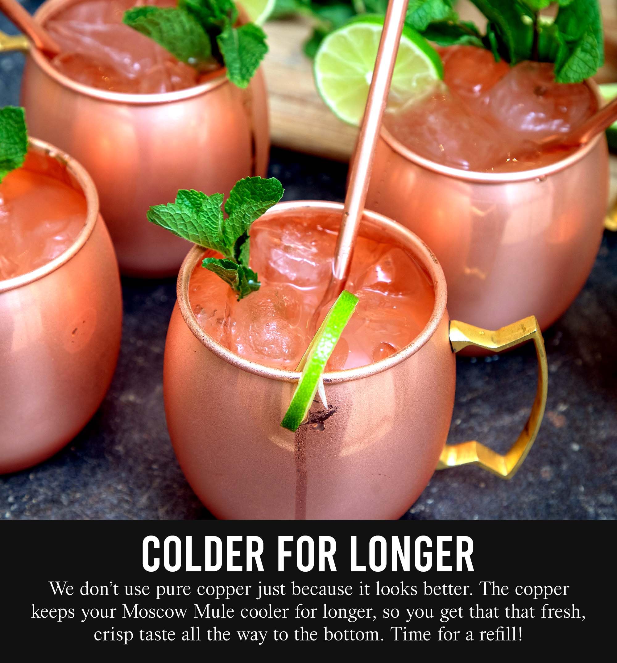 will's Moscow Mule Copper Mugs - Set of 4-100% Pure Solid Copper Mugs - 16 oz Premium Gift Set with 4 Cocktail Copper Straws, Shot Glass and Recipe Booklet (Set of 4)