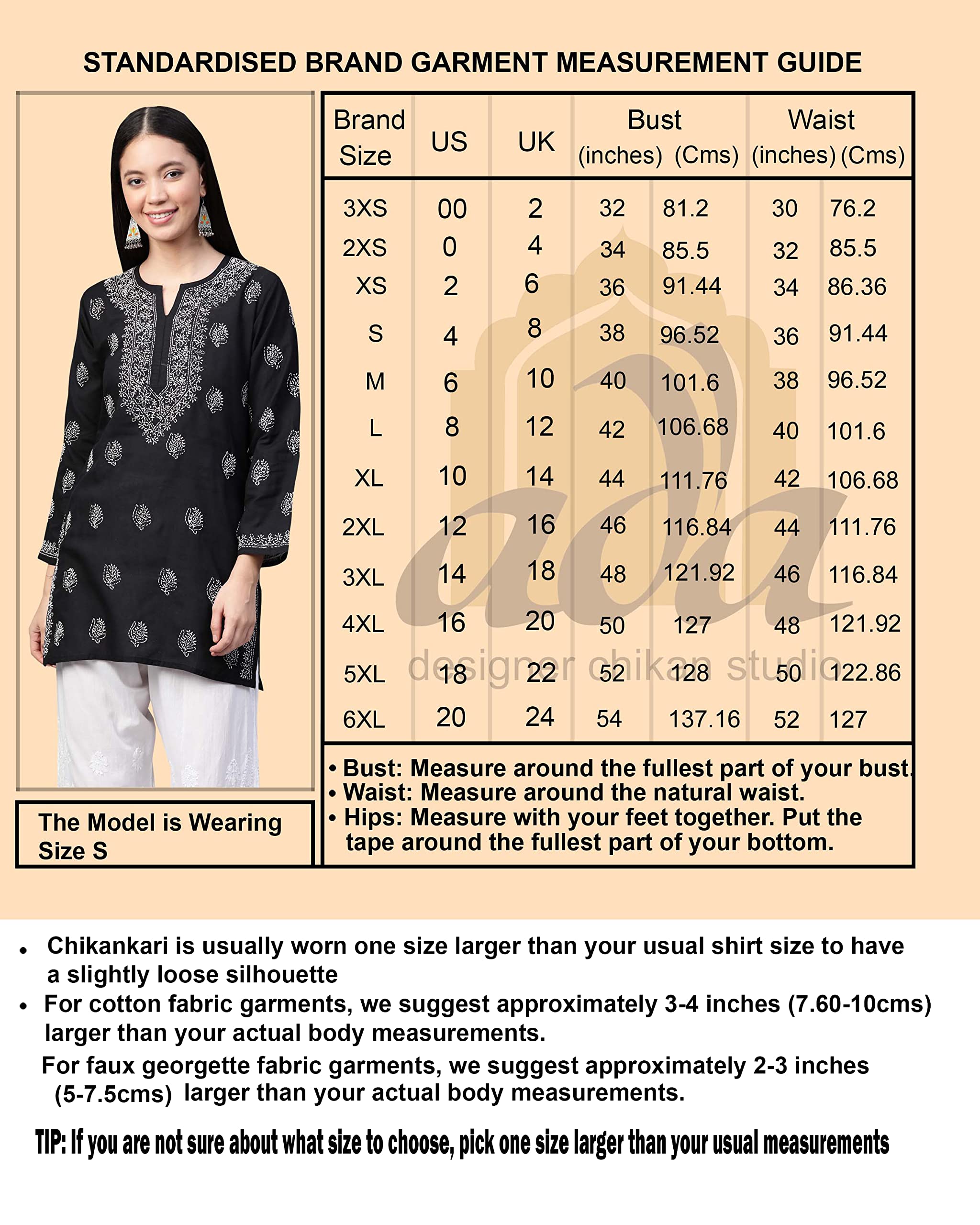 Ada Indian Hand Embroidered Chikankari Women's Georgette Yellow Top Tunic Shirt Kurti A911231 (Large)