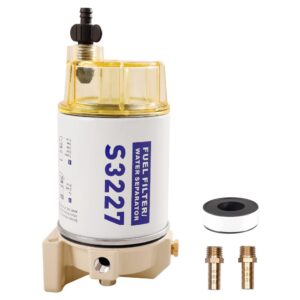 s3227 fuel filter marine fuel water separator assembly replacement for marine outboard motor mercury replace# s3227 320r 490r-rac-01 18-7948 9-37882 18-7922 18-7922-1