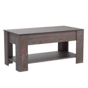 FDW Lift Top Coffee Table with Hidden Compartment and Storage Shelf Wooden Lift Tabletop for Home Living Room Reception Room Office (Espresso)