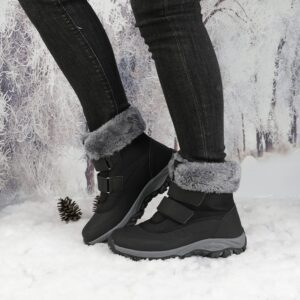 Drecage Snow Boots for Women Waterproof Thickening Warm Fur Winter Boots Ladies Ankle Mid-Calf Booties Outdoor Anti Slip