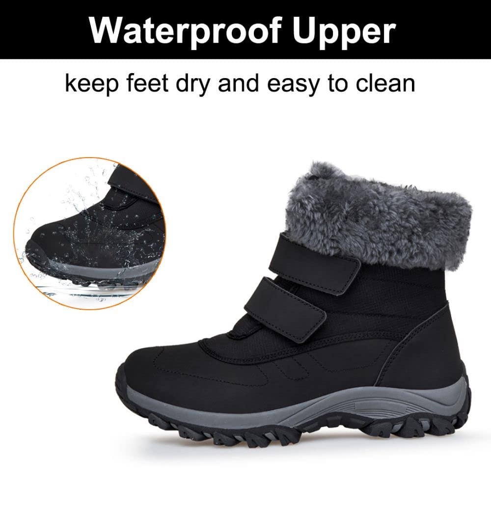 Drecage Snow Boots for Women Waterproof Thickening Warm Fur Winter Boots Ladies Ankle Mid-Calf Booties Outdoor Anti Slip