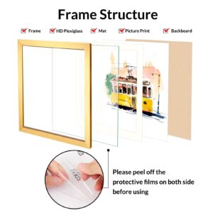 Annecy 11x14 Picture Frames (1 Pack, Gold), Simple Designed Photo Frame, For Pictures 11x14 for Wall Mounting, Classic Simple Home Office Decor