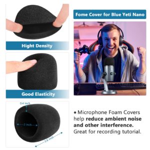 Yeti Nano Pop Filter, Mic Cover Compatible with Blue Yeti Nano,ChromLives 3 in 1 Mic Windscreen Foam Cover + Mic Furry Wind Cover + Dual Layered Noise Reduction Pop Filter for Yeti Nano,Combo 3 Pack