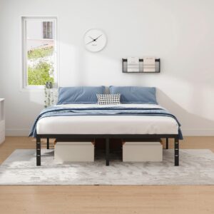 NEW JETO Metal Bed Frame-Simple and Atmospheric Metal Platform Bed Frame, Storage Space Under The Bed Heavy Duty Frame Bed, Sturdy Full Size Bed Frame, Suitable for Bedroom, Full