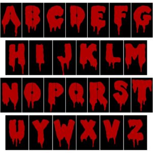 26pcs halloween letter stencils alphabet painting stencil reusable diy drawing letter stencil for painting on wood canvas template paint stencils for crafts fabric home décor (4 inch)