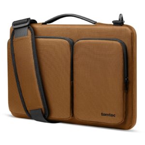 tomtoc laptop shoulder bag for 14-inch macbook pro m3/m2/m1 pro/max a2918 a2992 a2779 a2442 2023-2021, 13.5-14.4 surface laptop 6/5/studio 2, surface book 3, 360 protective case fit asus vivobook