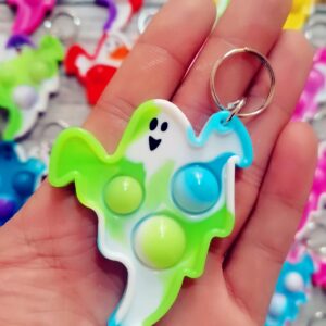 Roaqua 30 Packs Bulk Halloween Ghost Fidget Bubble Mini Pop,Halloween Party Favors,Birthday Supplies and Student Prizes Gifts