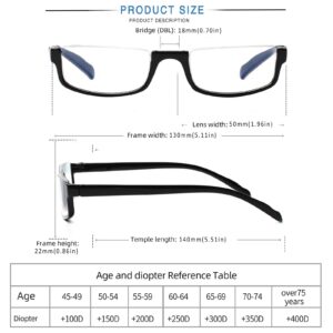 Henotin 4 Pair Reading Glasses for Women Men Readers Half Moon Frame Blue Light Blocking Spring Hinge Eyeglasses (A-mix, 1.25, diopters)