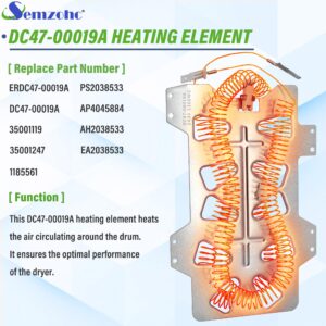 Dryer Heating Element and Thermal Fuses Fit for sam-sung DV395ETPASU/A1, DV456EWHDWR/AA, DV393ETPAWR/A1, DV395ETPAWR/A1, DVE45N5300W/A3, DV328AEW/XAA, DV456ETHDSU/AA, DV395ETPARA/A1, DV456EWHDWR/AA