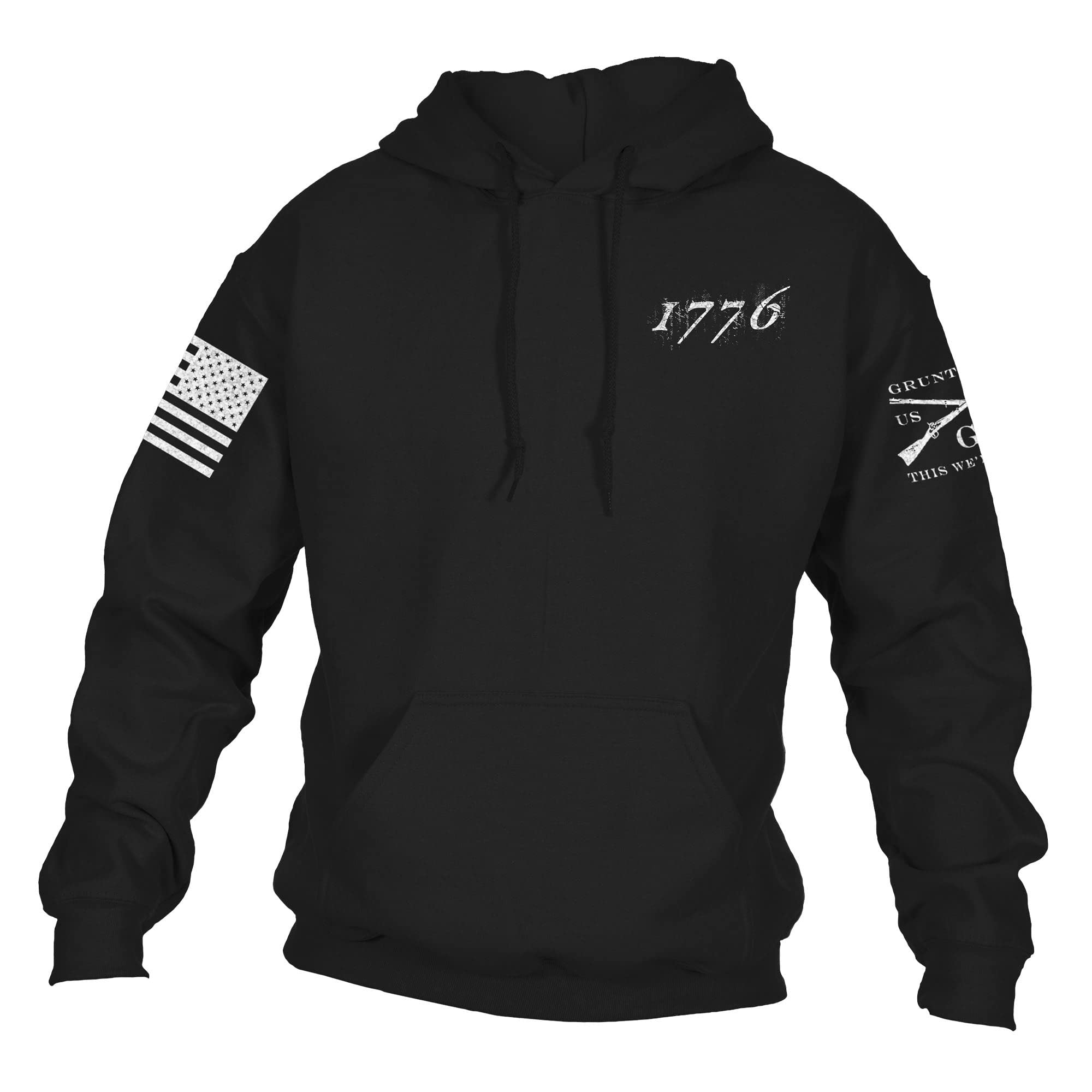 Grunt Style 1776 Flag Hoodie (Black, Large)