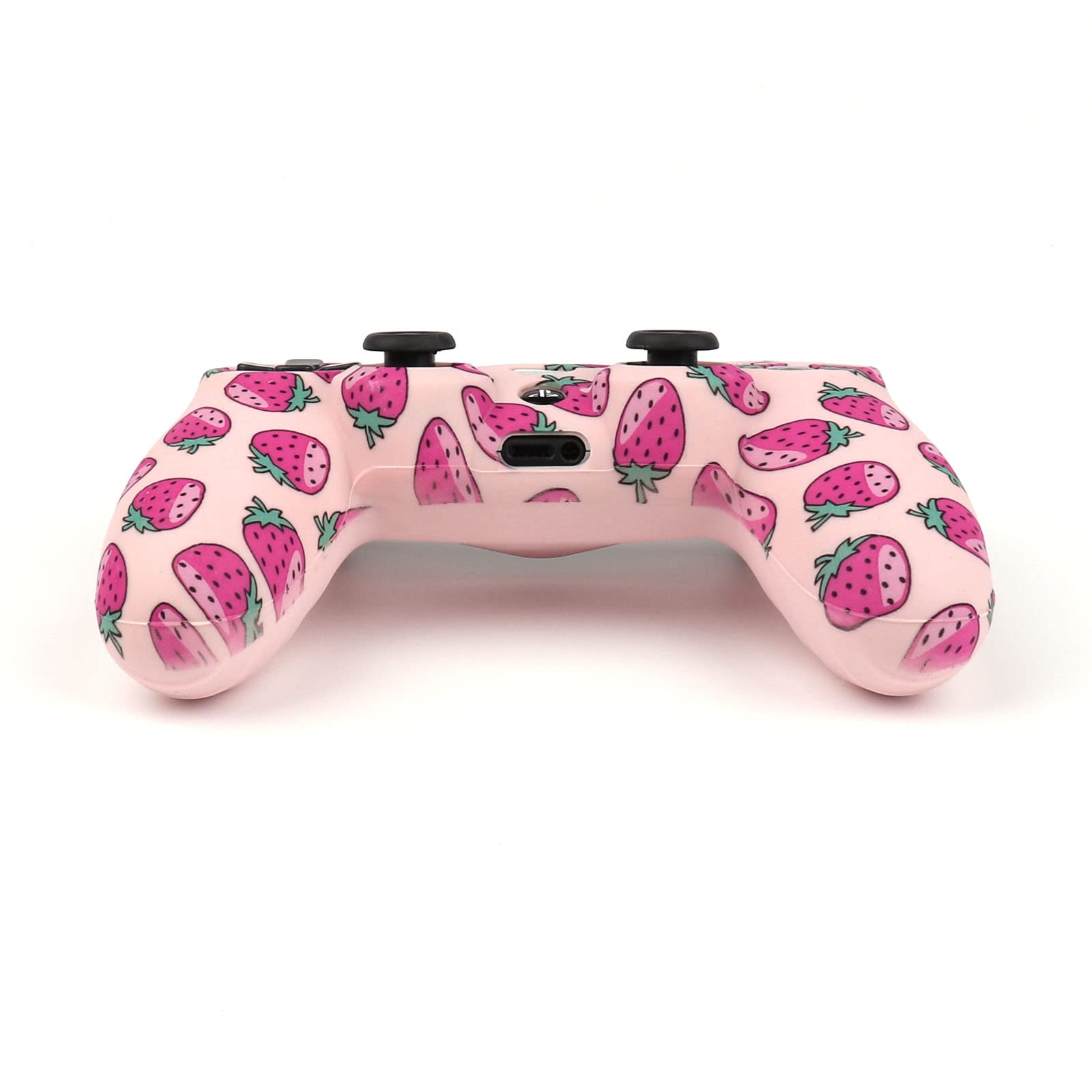 ROTOMOON Pinkstrawberry Silicone Controller Skins for PS4 with 8 Thumb Grips, Sweat-Proof Anti-Slip Controller Cover Skin Protector Compatible with Playstation 4 Slim/Pro Controller…