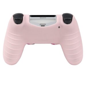 ROTOMOON Pinkstrawberry Silicone Controller Skins for PS4 with 8 Thumb Grips, Sweat-Proof Anti-Slip Controller Cover Skin Protector Compatible with Playstation 4 Slim/Pro Controller…