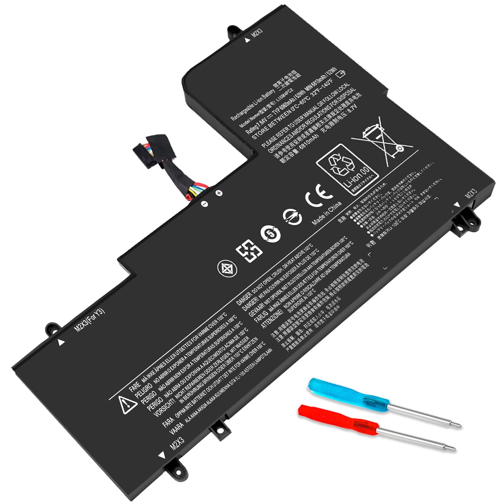 DMKAOLLK L15L4PC2 L15M4PC2 Laptop Battery for Lenovo Ideapad Yoga 710 15 710-15IKB 710-15ISK 710 14 710-14IKB 710-14ISK 710-14ISK-IFI Series Notebook 5B10K90778 5B10K90802 7.6V 53Wh/6974mAh