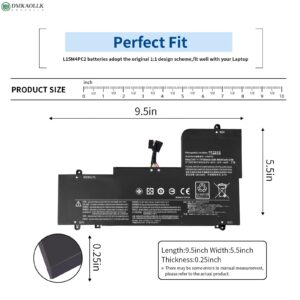 DMKAOLLK L15L4PC2 L15M4PC2 Laptop Battery for Lenovo Ideapad Yoga 710 15 710-15IKB 710-15ISK 710 14 710-14IKB 710-14ISK 710-14ISK-IFI Series Notebook 5B10K90778 5B10K90802 7.6V 53Wh/6974mAh