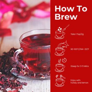 BLUE TEA - Hibiscus Flower Herbal Tea - 1.76 Oz (Pack of 2) | PRIME SAVING DAY | SKIN GLOW ENHANCING TEA | Flower Based - Non-Bitter - Caffeine Free - Tangy Flavor - GMO - Free - Natural Ingredients | Food Grade Pet Jar