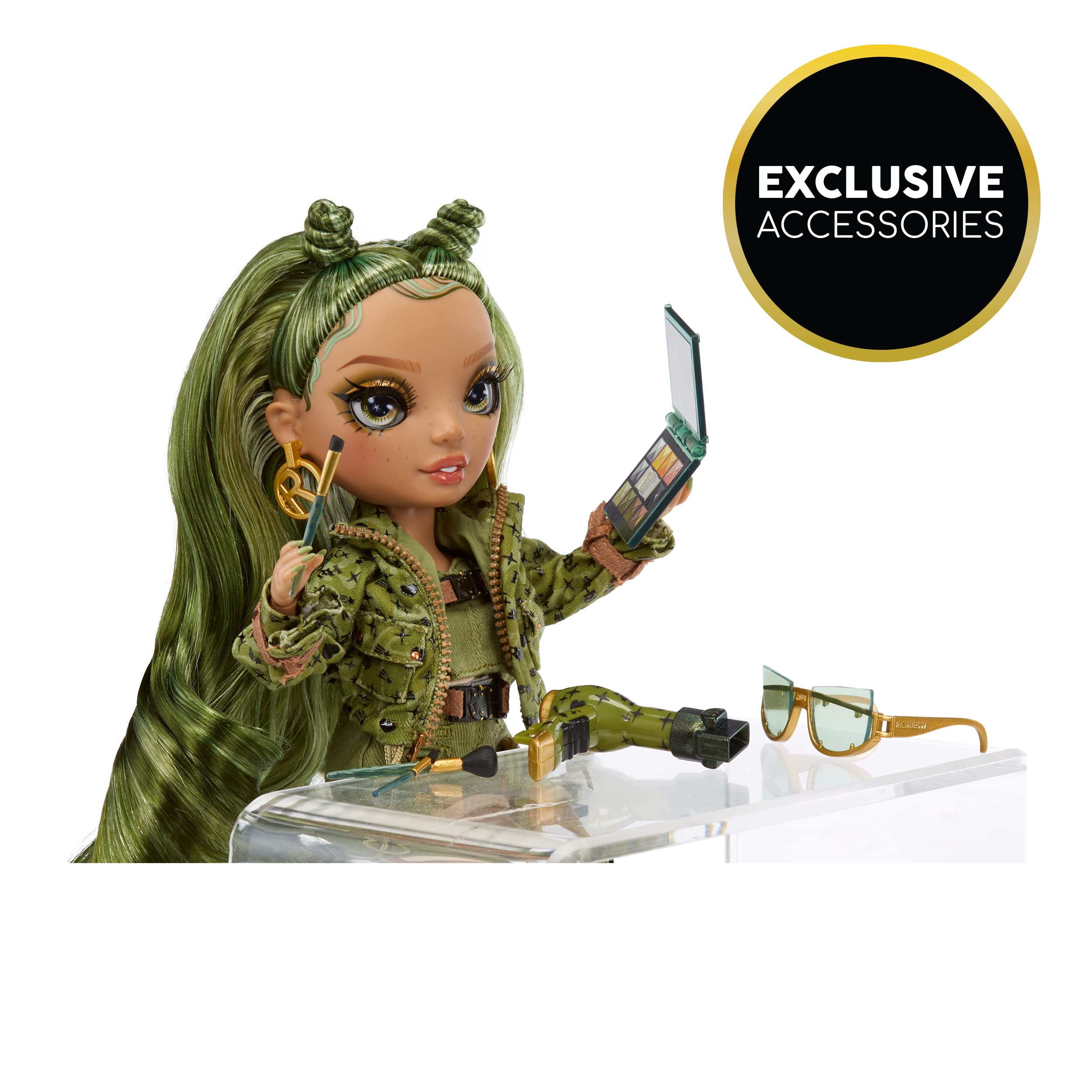 Rainbow High Olivia- Camo Green Fashion Doll. Fashionable Outfit & 10+ Colorful Play Accessories. Great Gift for Kids 4-12 Years Old and Collectors.