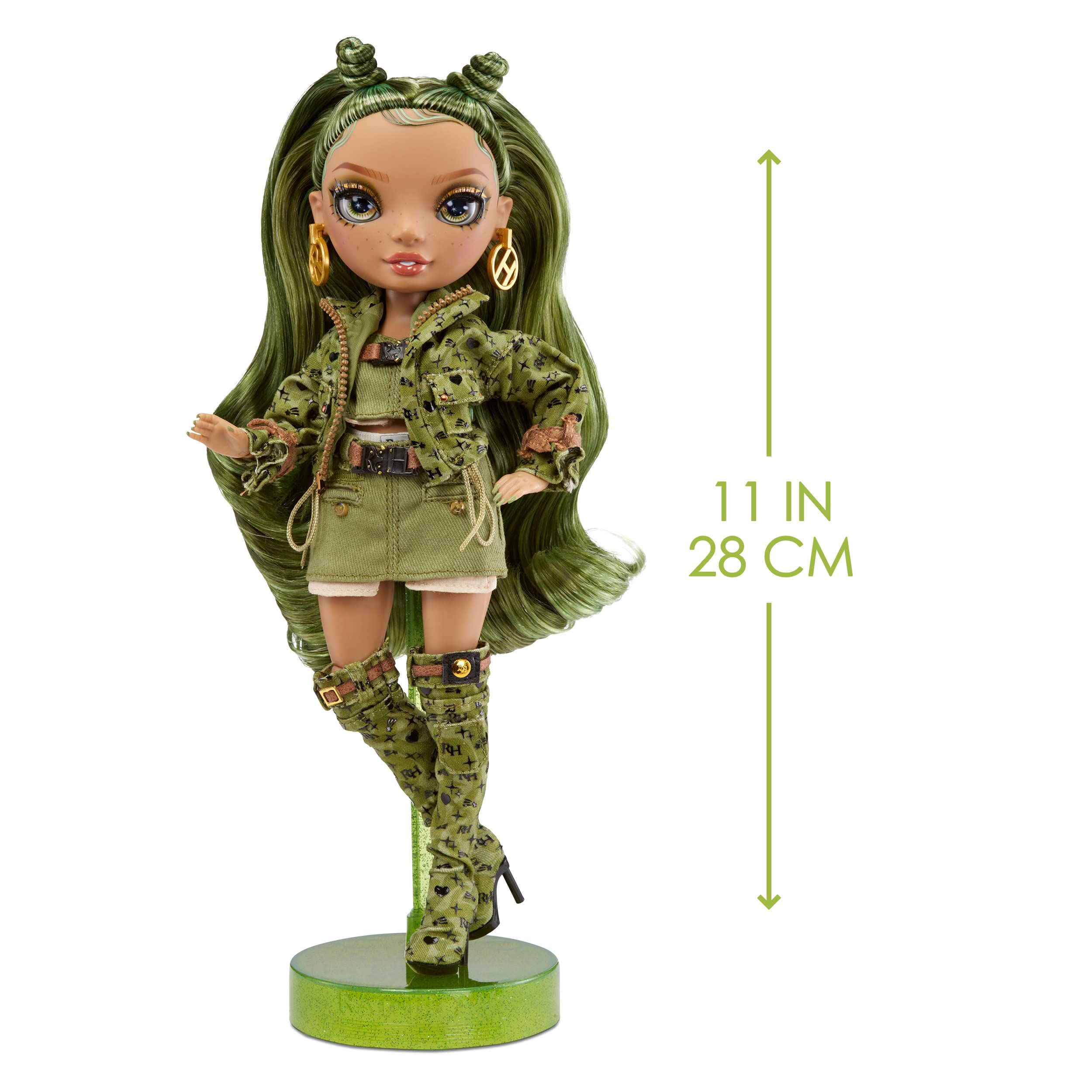 Rainbow High Olivia- Camo Green Fashion Doll. Fashionable Outfit & 10+ Colorful Play Accessories. Great Gift for Kids 4-12 Years Old and Collectors.