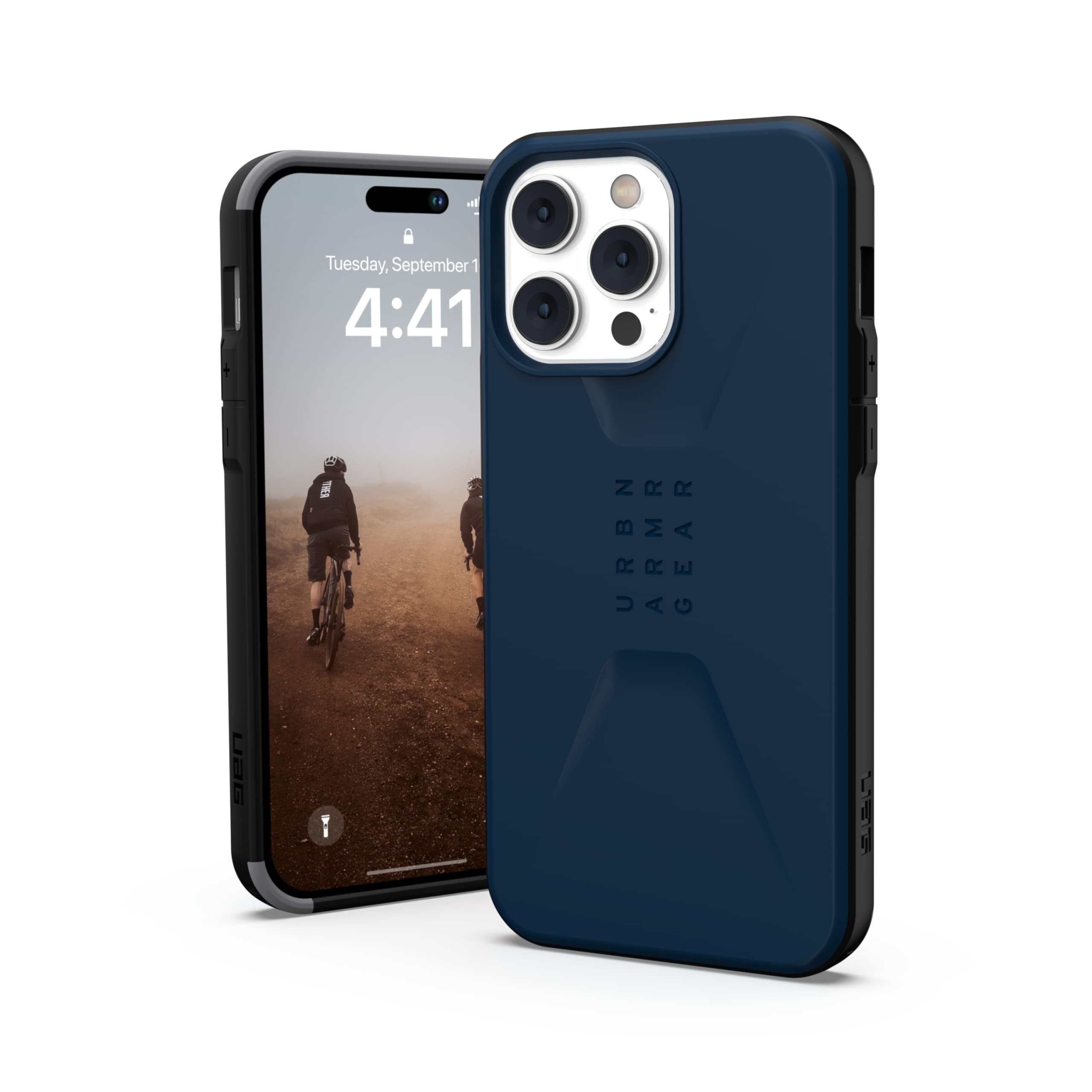 URBAN ARMOR GEAR UAG Designed for iPhone 14 Pro Max Case Blue Mallard 6.7" Civilian Sleek Ultra Thin Slim Impact Resistant Dropproof Protective Cover Compatible with Wireless Charging