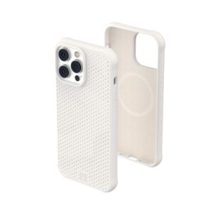 urban armor gear [u] by uag designed for iphone 14 pro max case white marshmallow 6.7" dot build-in magnet compatible with magsafe charging slim lightweight dropproof silicone protective cover