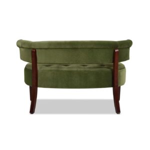 Jennifer Taylor Home Jared Tufted Bench Settee (Olive Green Performance Velvet)