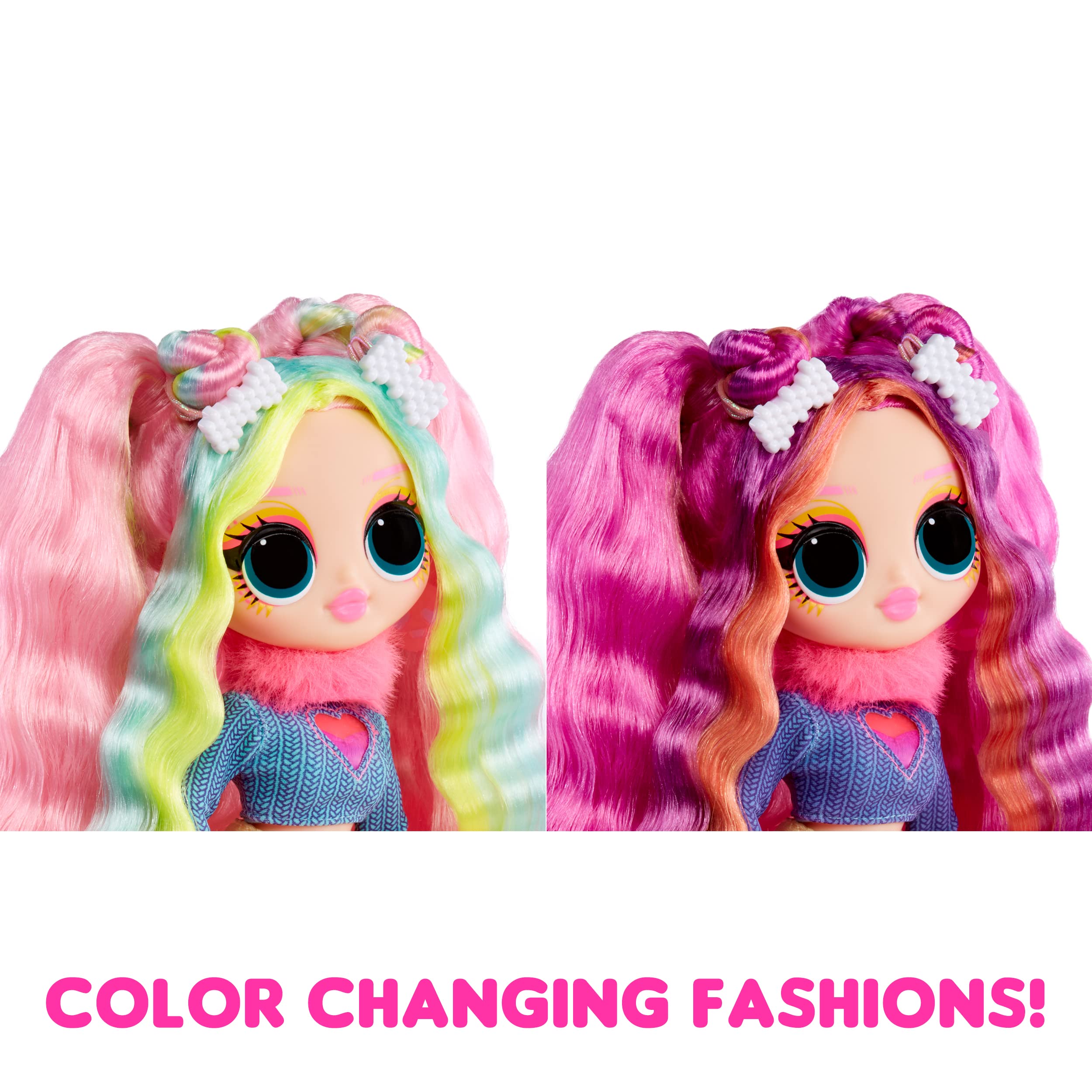 L.O.L. Surprise! OMG Sunshine Color Change Bubblegum DJ Fashion Doll with Color Changing Hair and Fashions and Multiple Surprises – Great Gift for Kids Ages 4+