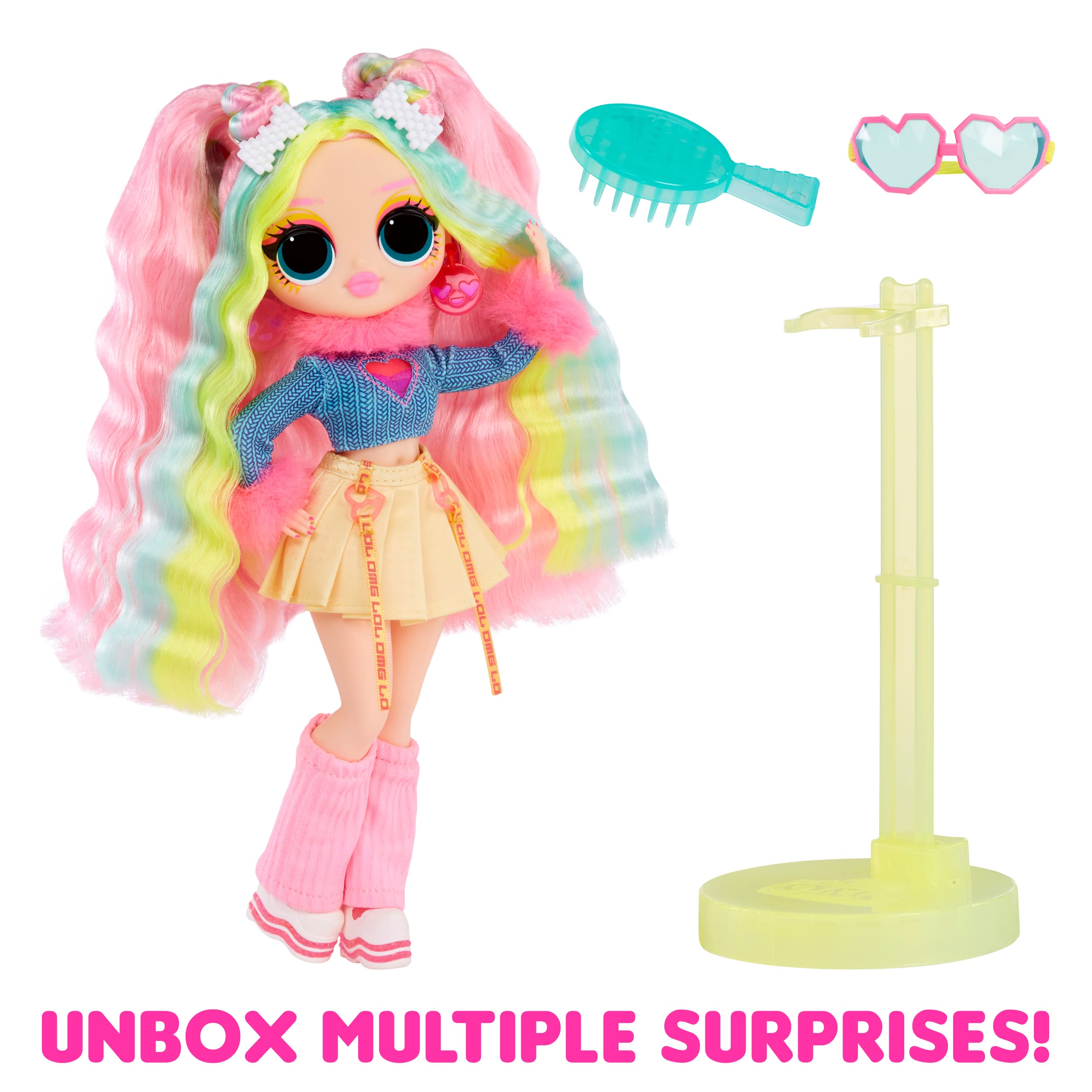 L.O.L. Surprise! OMG Sunshine Color Change Bubblegum DJ Fashion Doll with Color Changing Hair and Fashions and Multiple Surprises – Great Gift for Kids Ages 4+