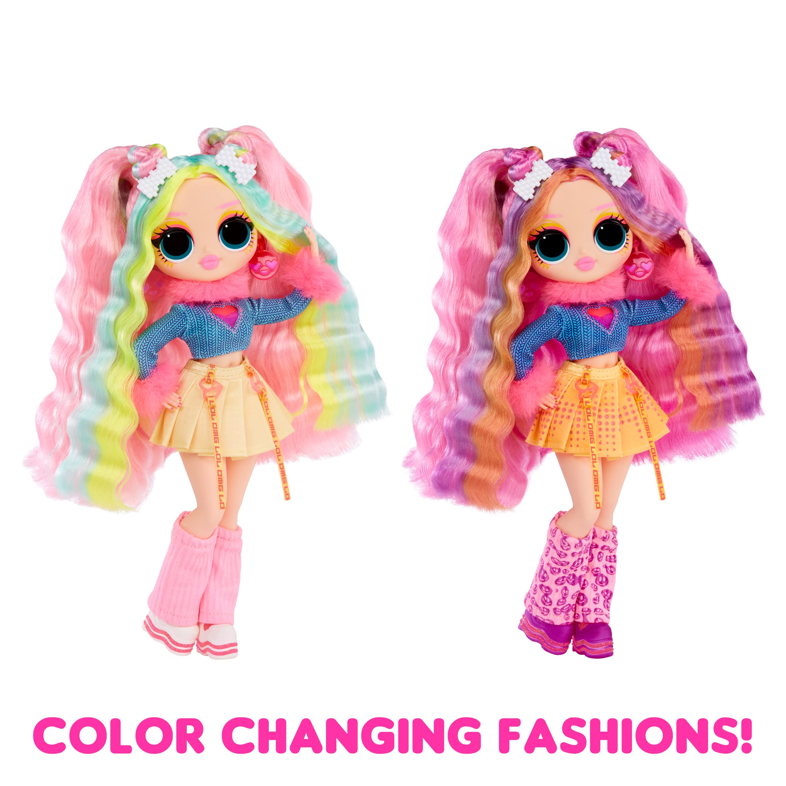 L.O.L. Surprise! OMG Sunshine Color Change Bubblegum DJ Fashion Doll with Color Changing Hair and Fashions and Multiple Surprises – Great Gift for Kids Ages 4+