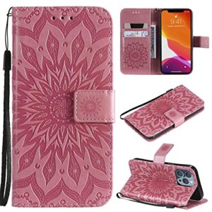 fansipro phone cover wallet folio case for samsung galaxy a40, premium pu leather slim fit cover for galaxy a40, 2 card slots, exact fitting, pink