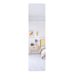 jeoyoo wall mirror full length, cheap mirror acrylic, shatterproof mirror gym mirrors for home gym, 12"x12", 4 pcs, workout glassless mylar mirrors for bedroom, over door mirror, kids mirror